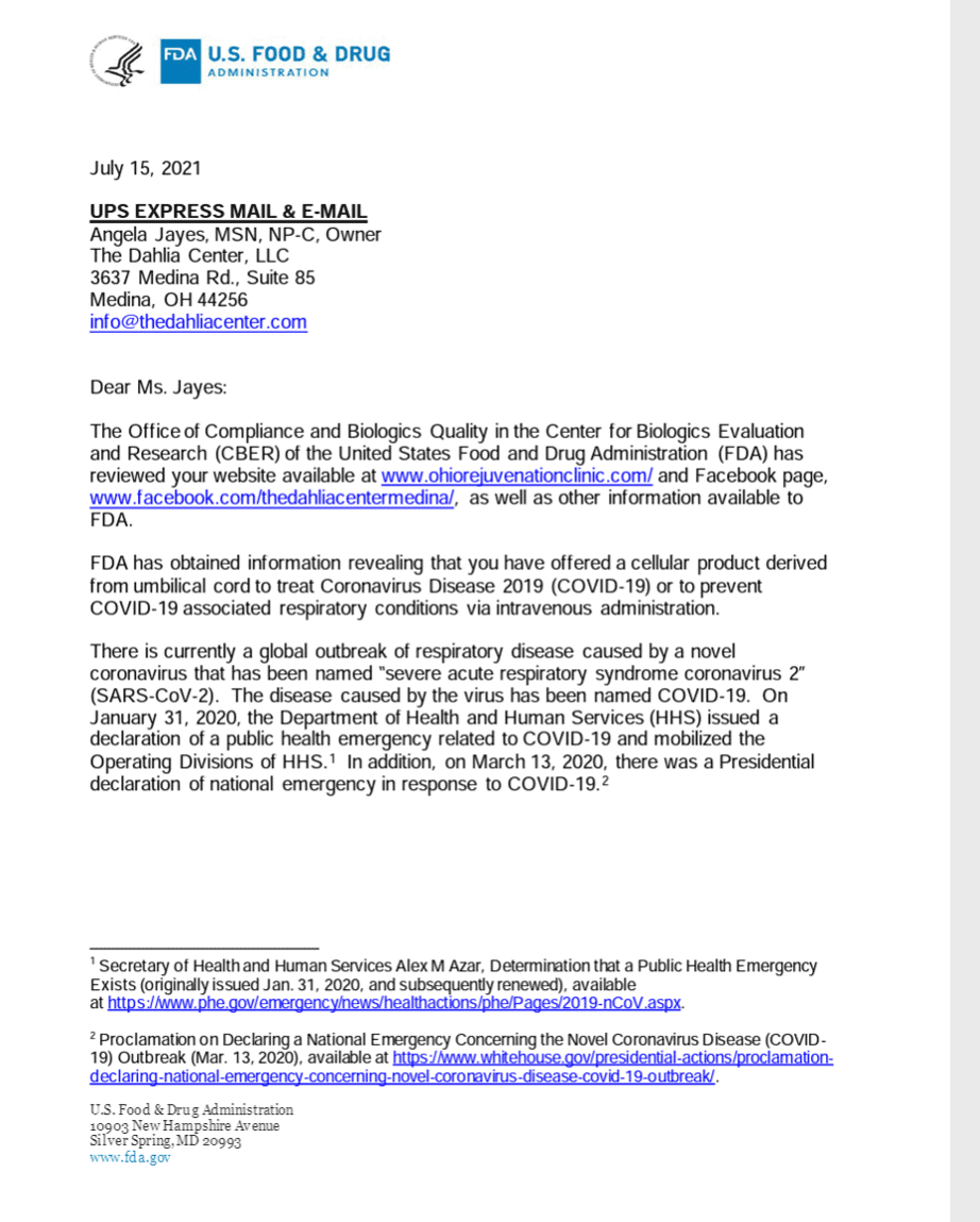 The Dahlia Center and the Travelling "Stem Cell" Road Show - Regenexx