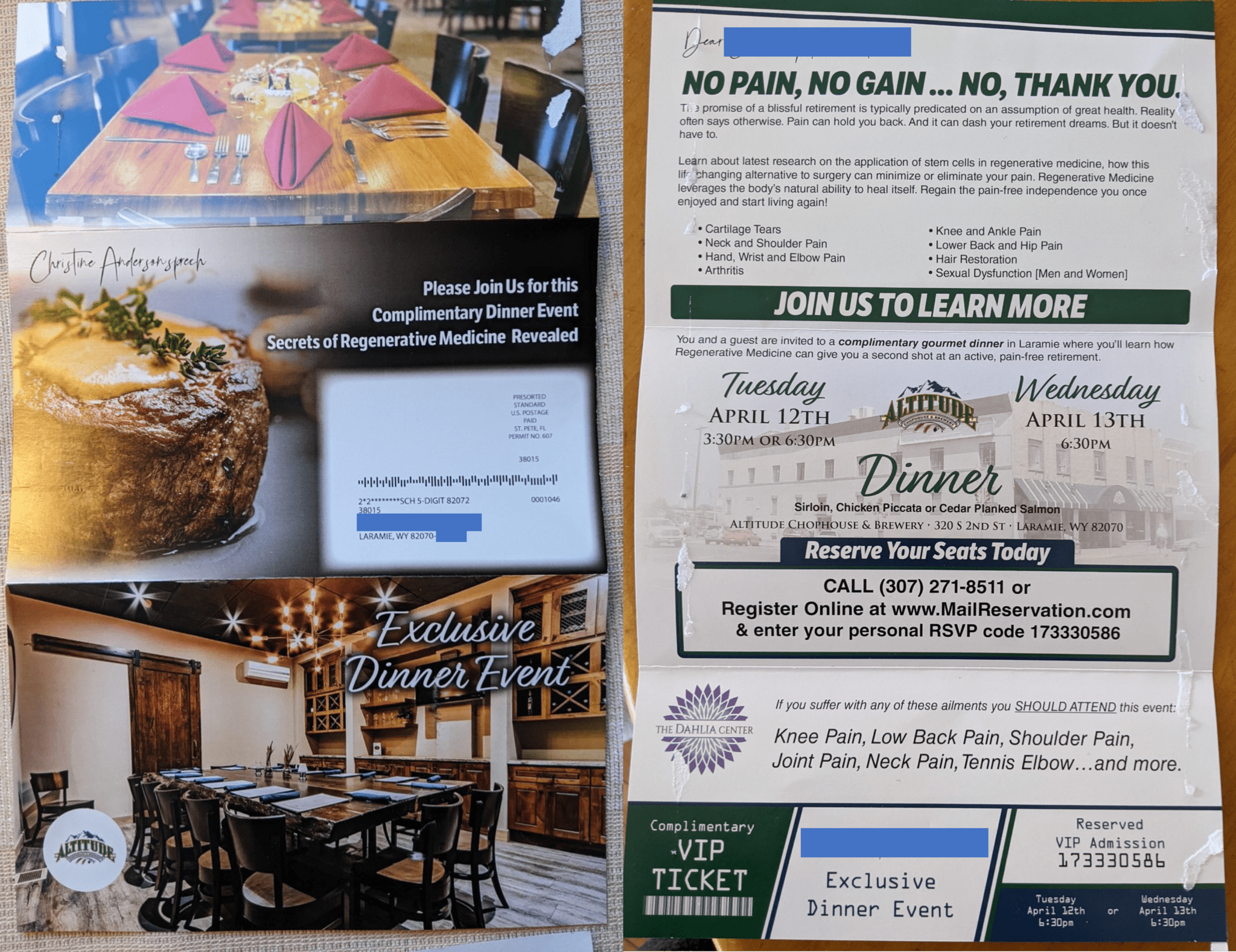 The Dahlia Center and the Travelling "Stem Cell" Road Show - Regenexx