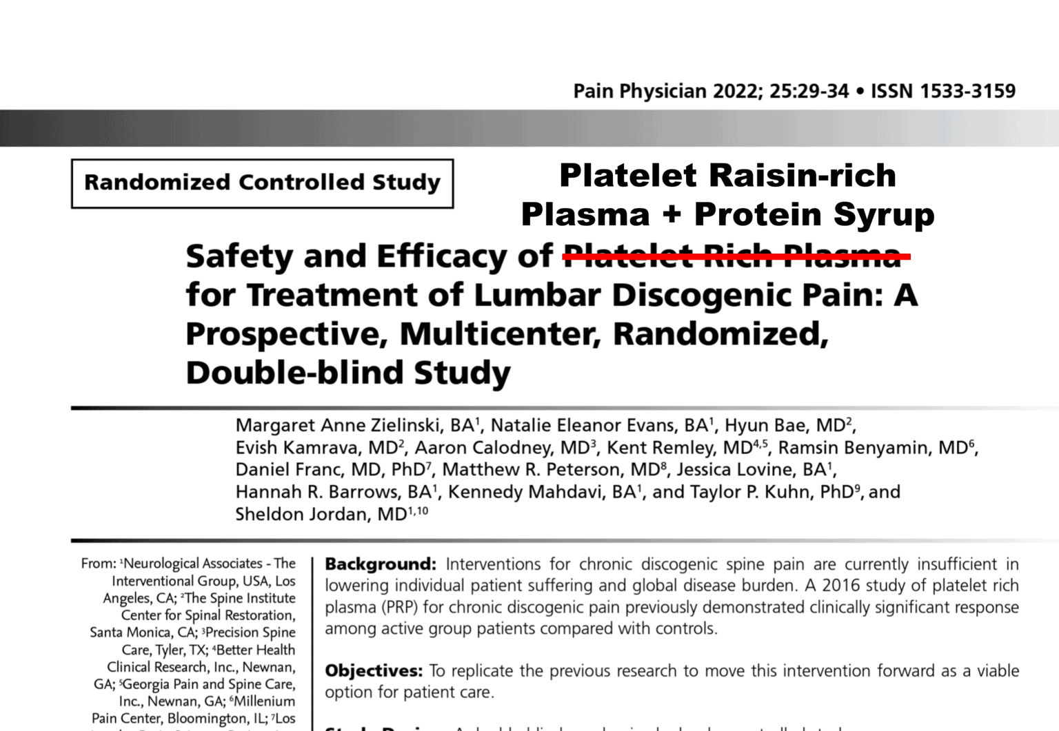 Disc Injections With Platelet Raisins and Protein Syrup - Regenexx