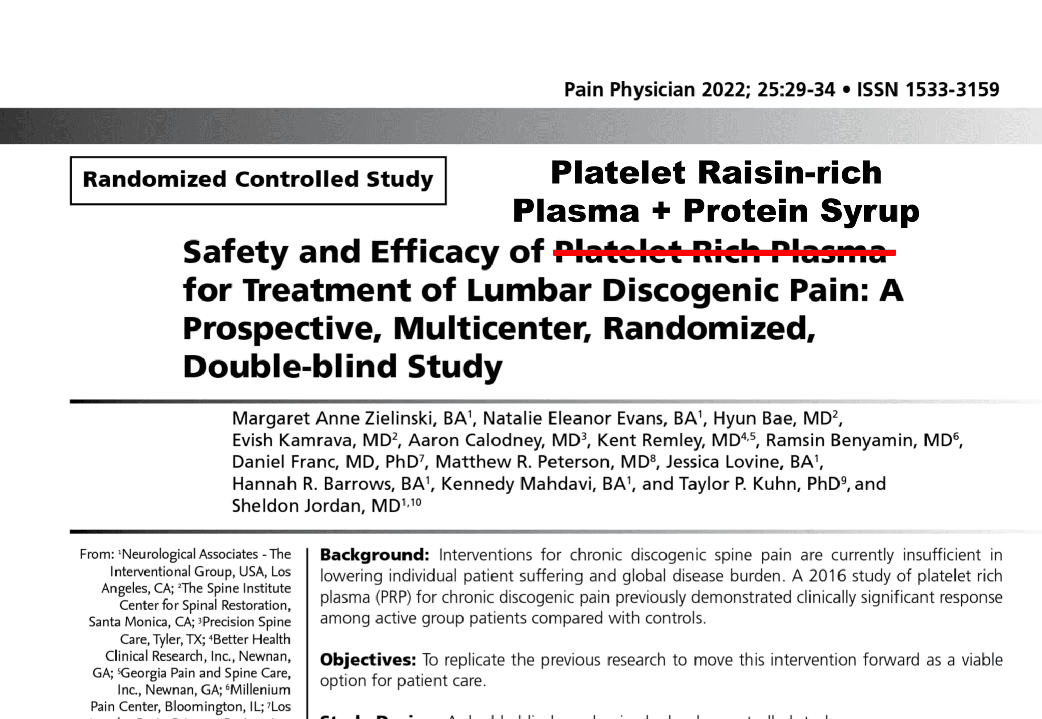 Disc Injections With Platelet Raisins and Protein Syrup - Regenexx